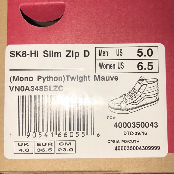 Vans | Shoes | Sold Out Vans Sk8hi Mono Python In Twilight Mauve | Poshmark